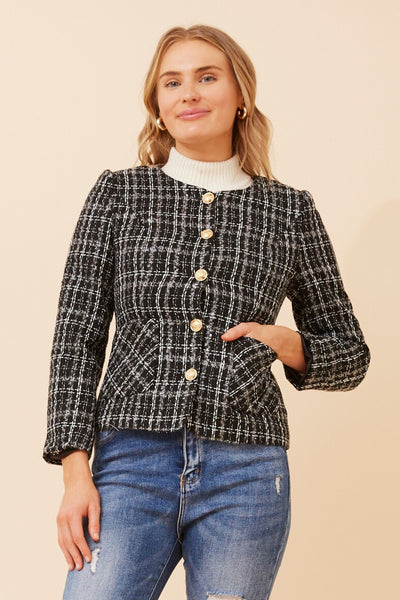 Zhan check print jacket & Buy Online & Femme Connection