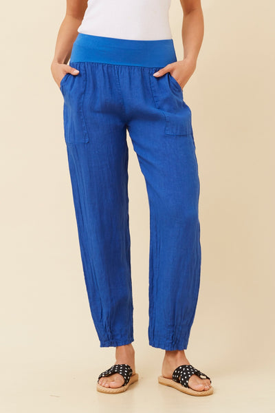 Finn solid linen pants & Buy Online & Femme Connection