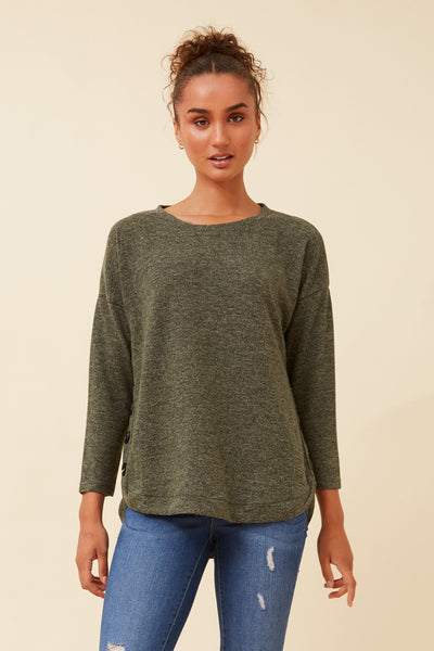 Evan button detail top & Buy Online & Femme Connection